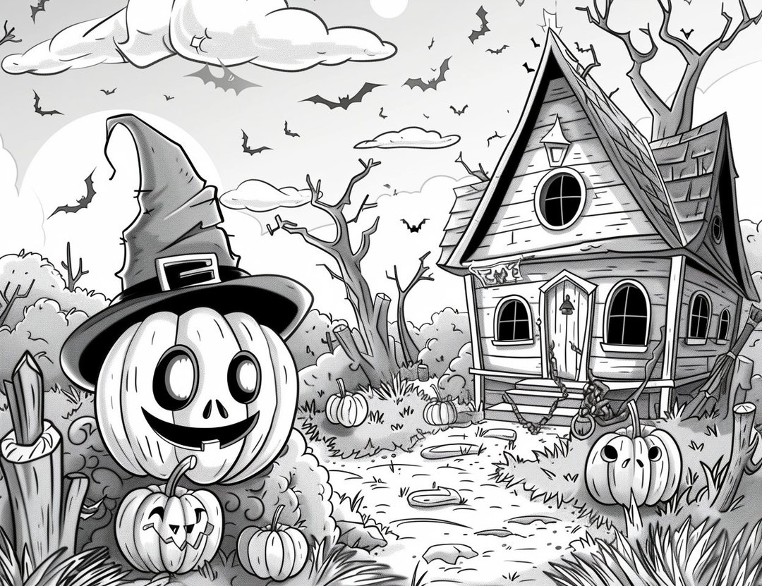 200+ Halloween Coloring Pages for Kids Printable Downloadable JPG ...
