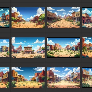Wild West Cartoon Backgrounds Series 7 | 200+ 2D Saloon Western ...