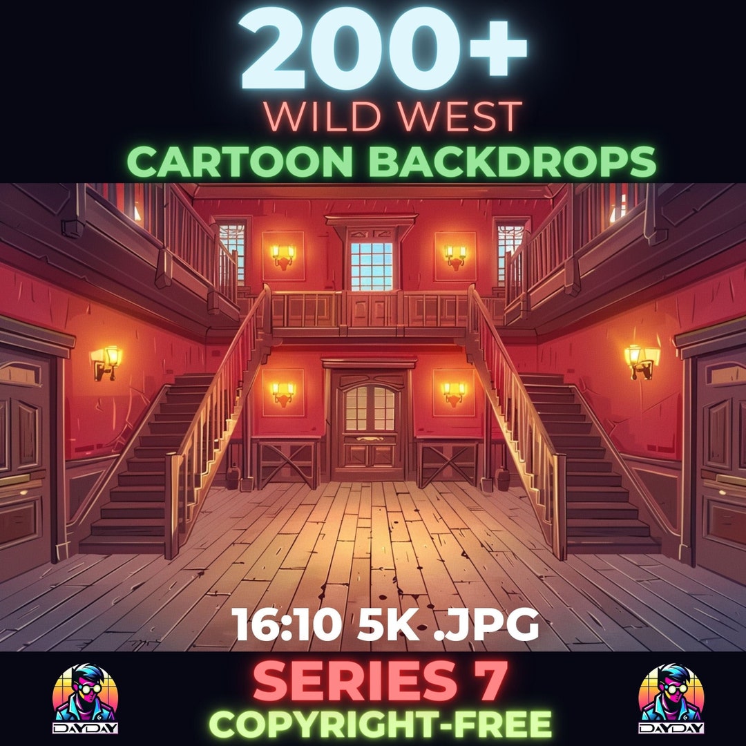 Wild West Saloon Cartoon Backdrops Series 7 - 200+ Background 2D ...