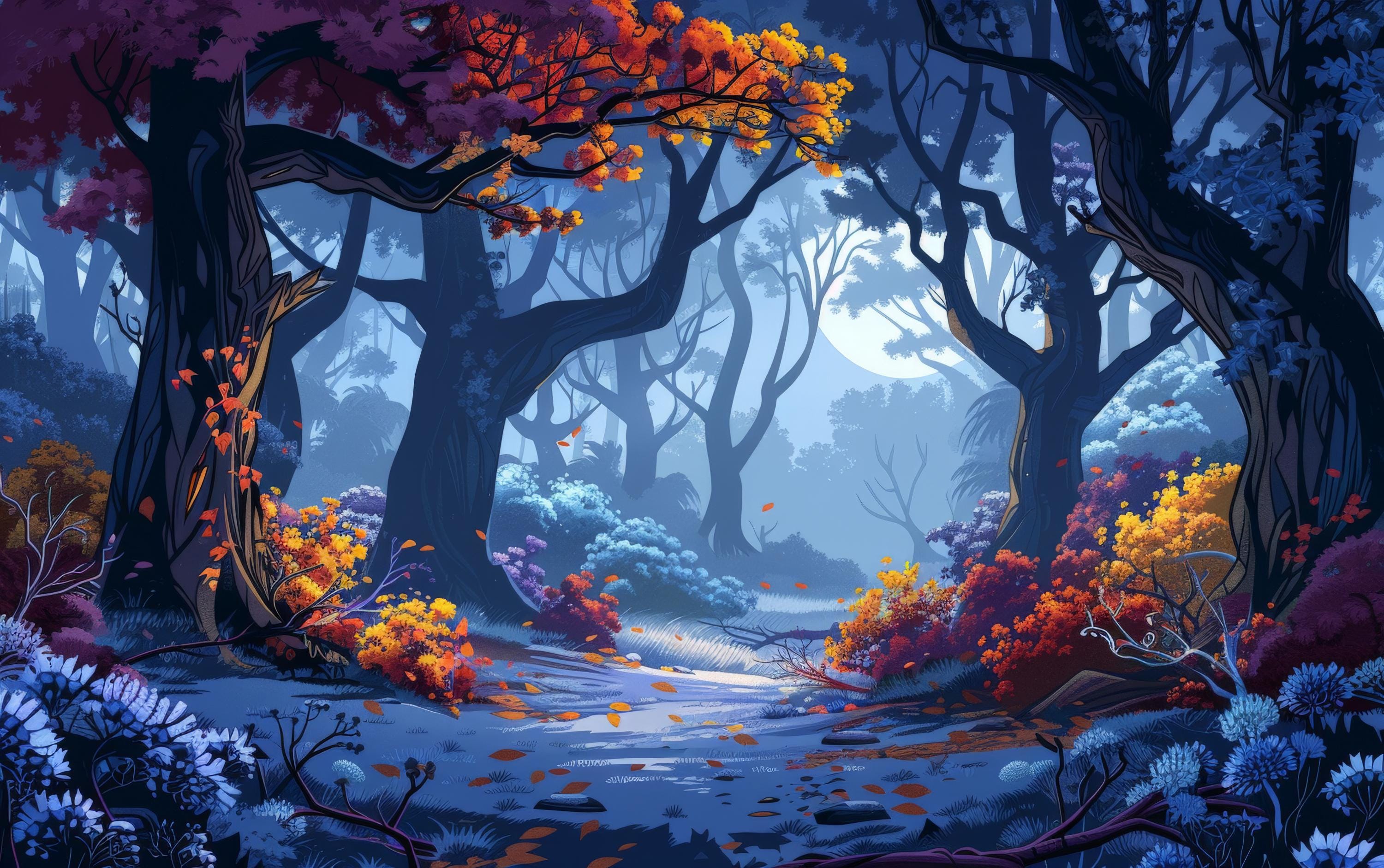 250+ Enchanted Forest Cartoon Scenes, 5K High-res Backgrounds, Instant ...