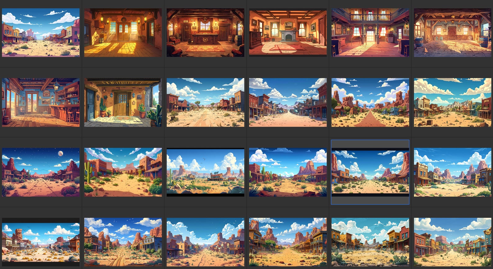 Wild West Cartoon Backgrounds Series 7 | 200+ 2D Saloon Western ...