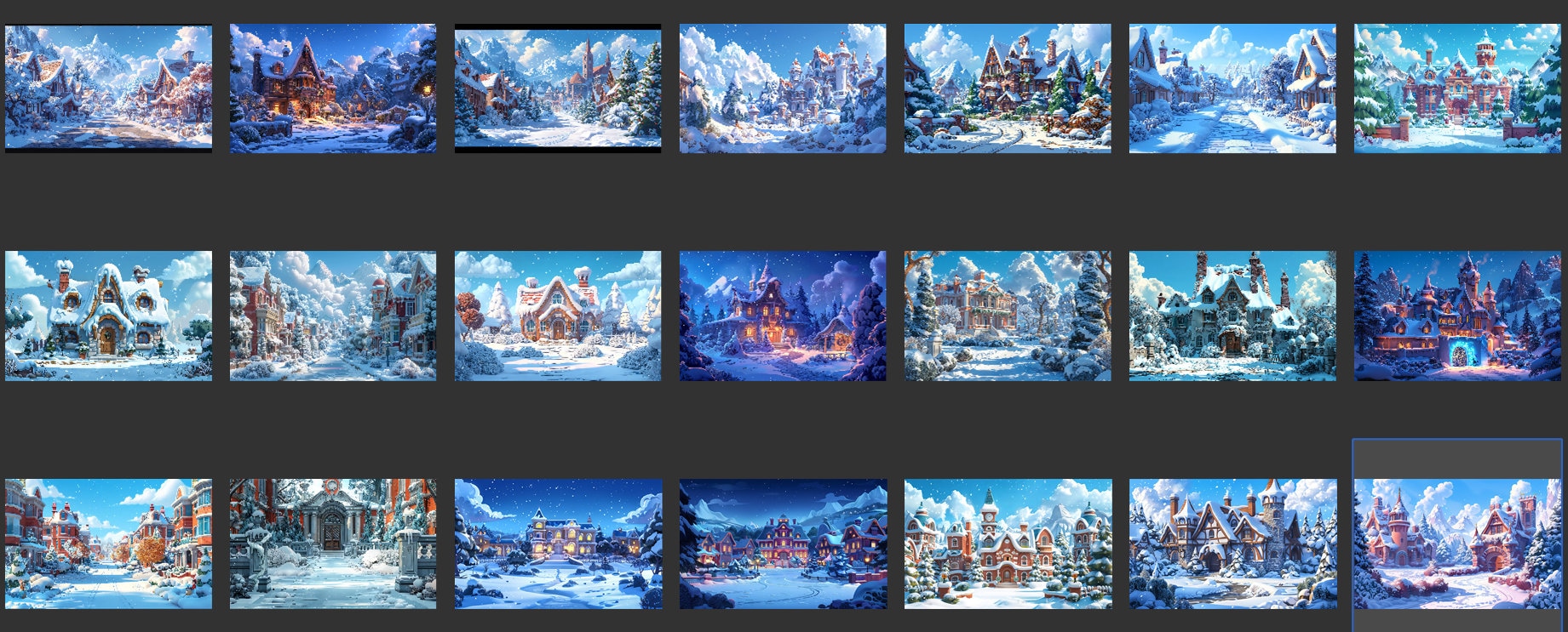 Frozen Winter Wonderland Cartoon Backgrounds Pack of 300 | High ...