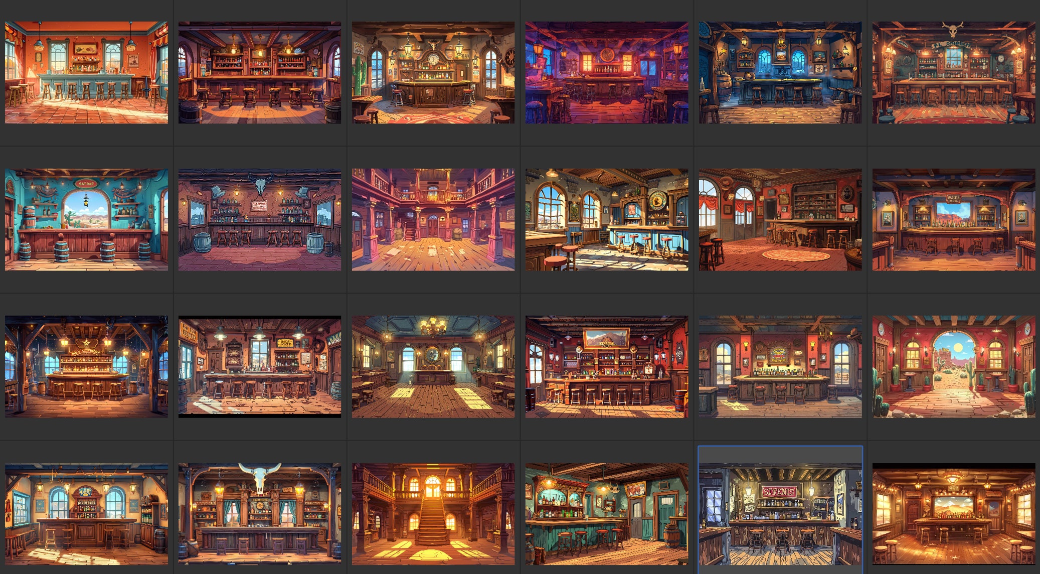 Wild West Saloon Cartoon Backdrops Series 7 - 200+ Background 2D ...