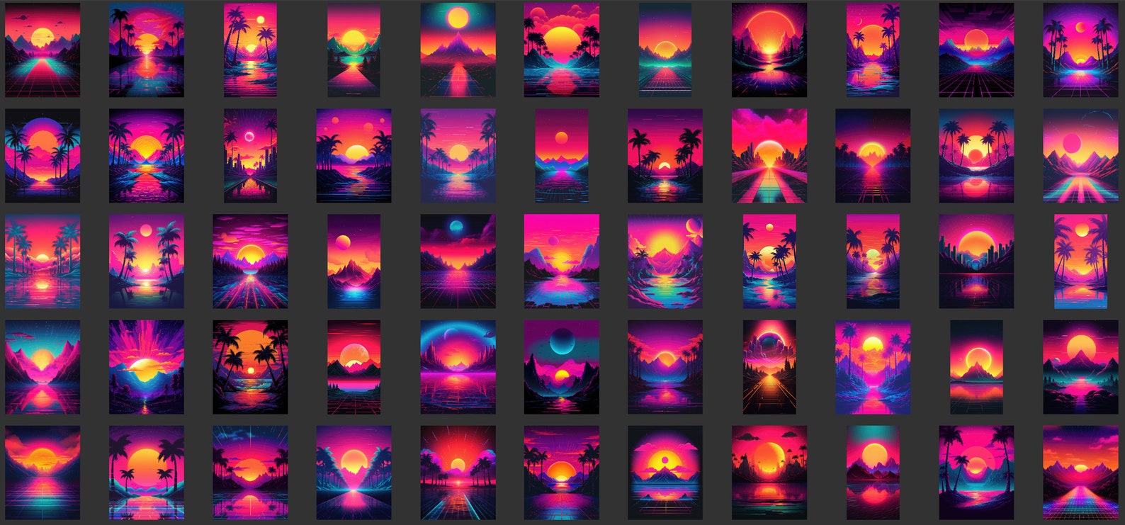 300+ Premium Synthwave Retro Backgrounds for MOBILE | Complete Library ...
