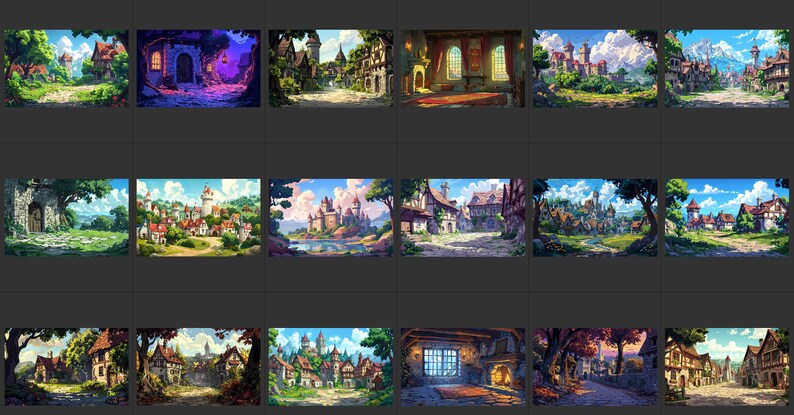 Medieval Cartoon Backgrounds, 2D Knight & King Backdrops, Character ...