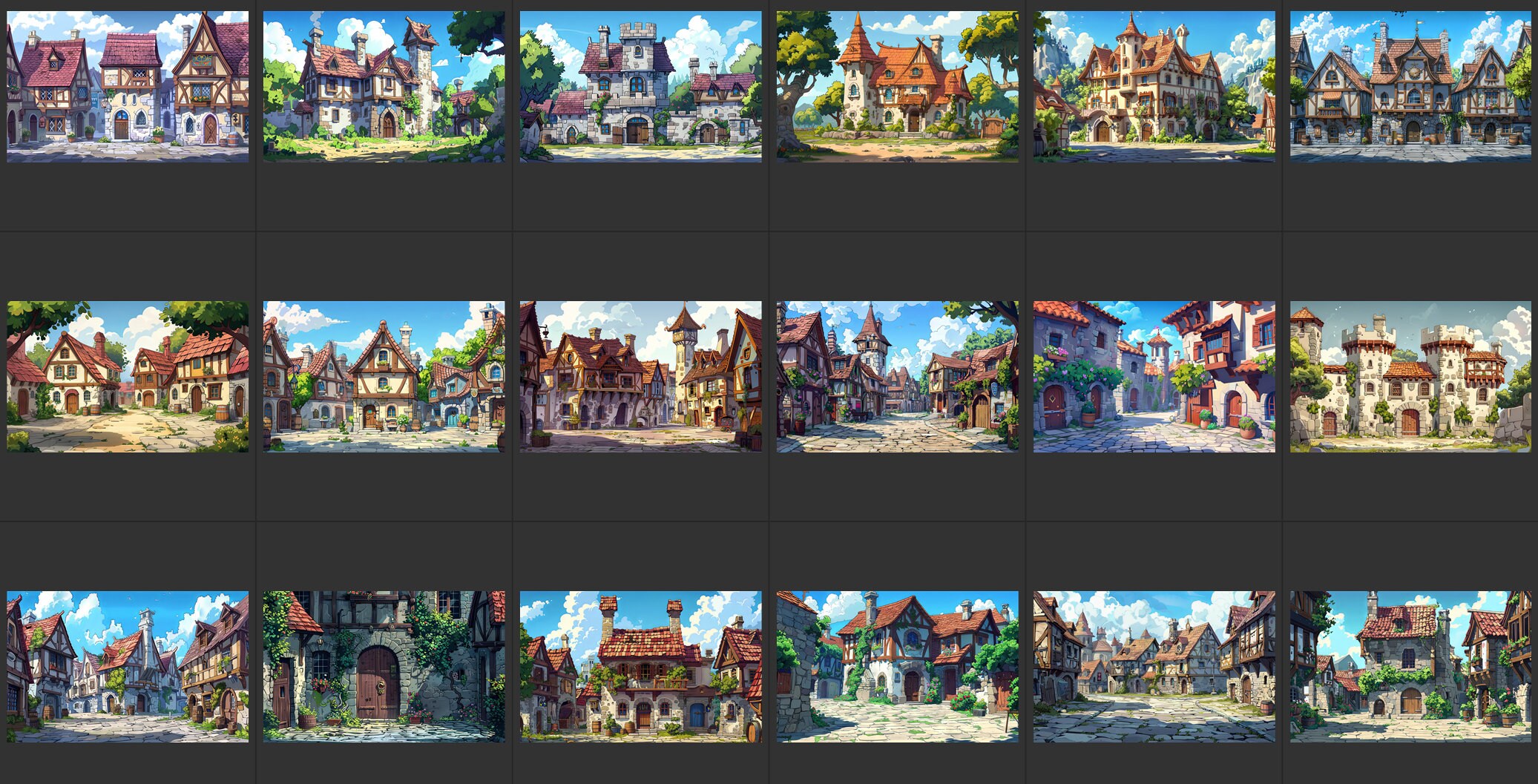 Medieval Cartoon Backgrounds, 2D Knight & King Backdrops, Character ...