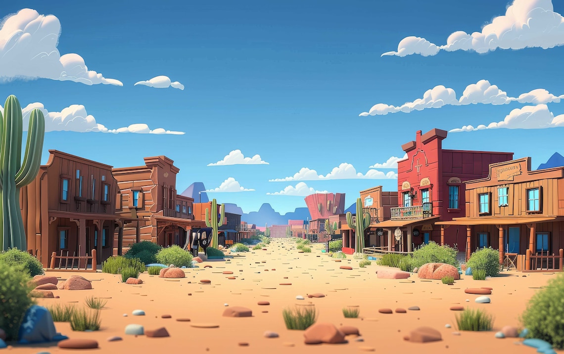 Wild West Saloon Cartoon Backdrops Series 7 200 Background 2D ...