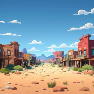 Wild West Cartoon Backgrounds Series 7 | 200+ 2D Saloon Western ...