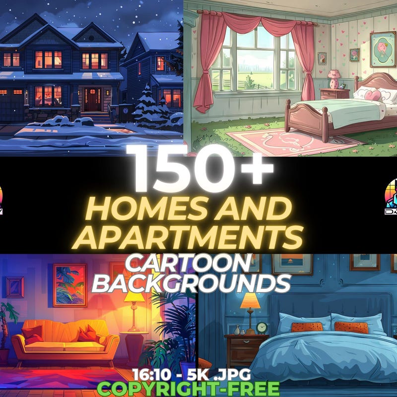 Cartoon Backgrounds Interior - Etsy UK