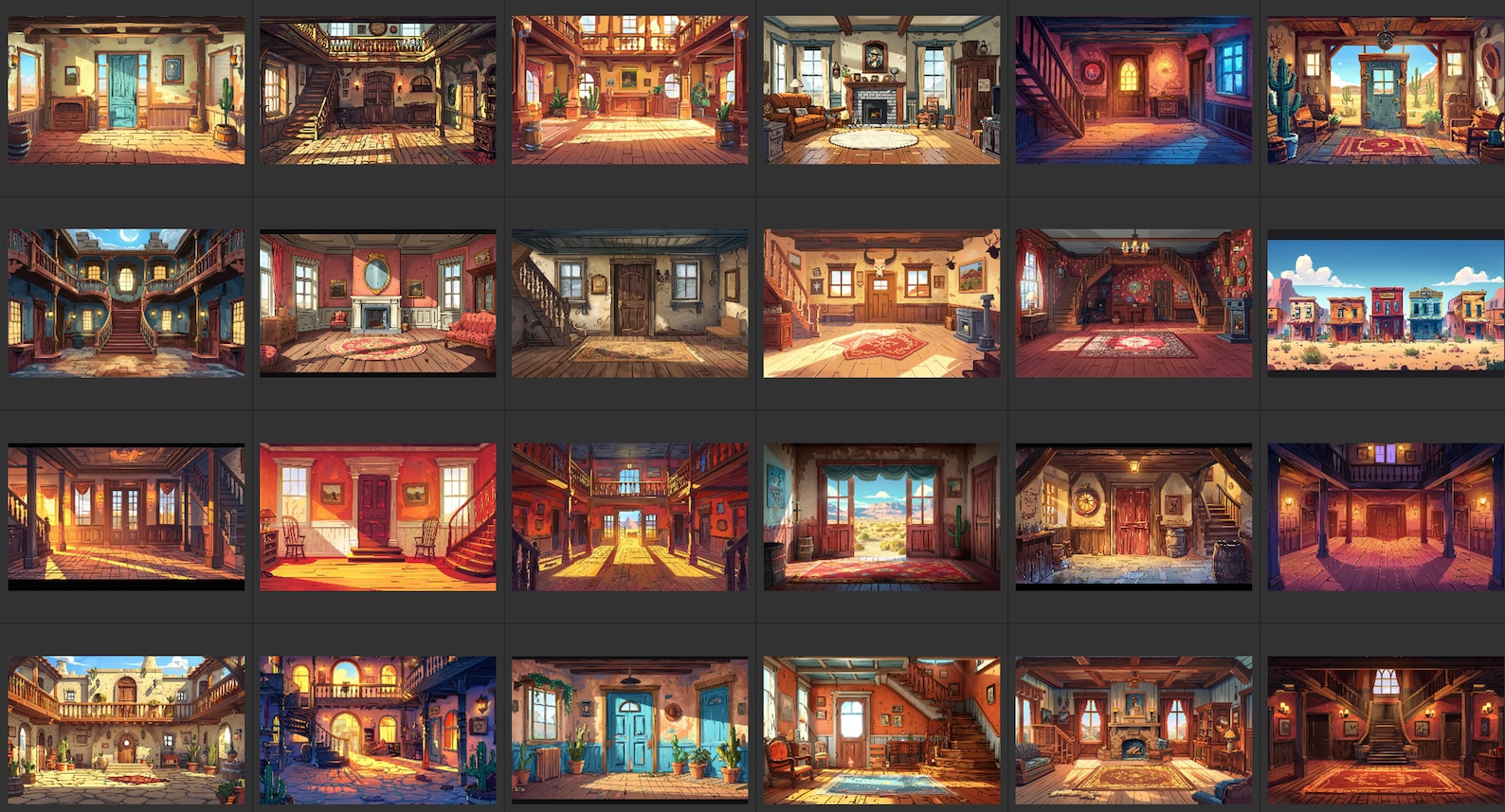 Wild West Cartoon Backgrounds Series 7 | 200+ 2D Saloon Western ...