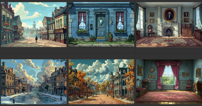 Victorian Era Cartoon Backdrops Series 8 - 19th Century Brtitain ...