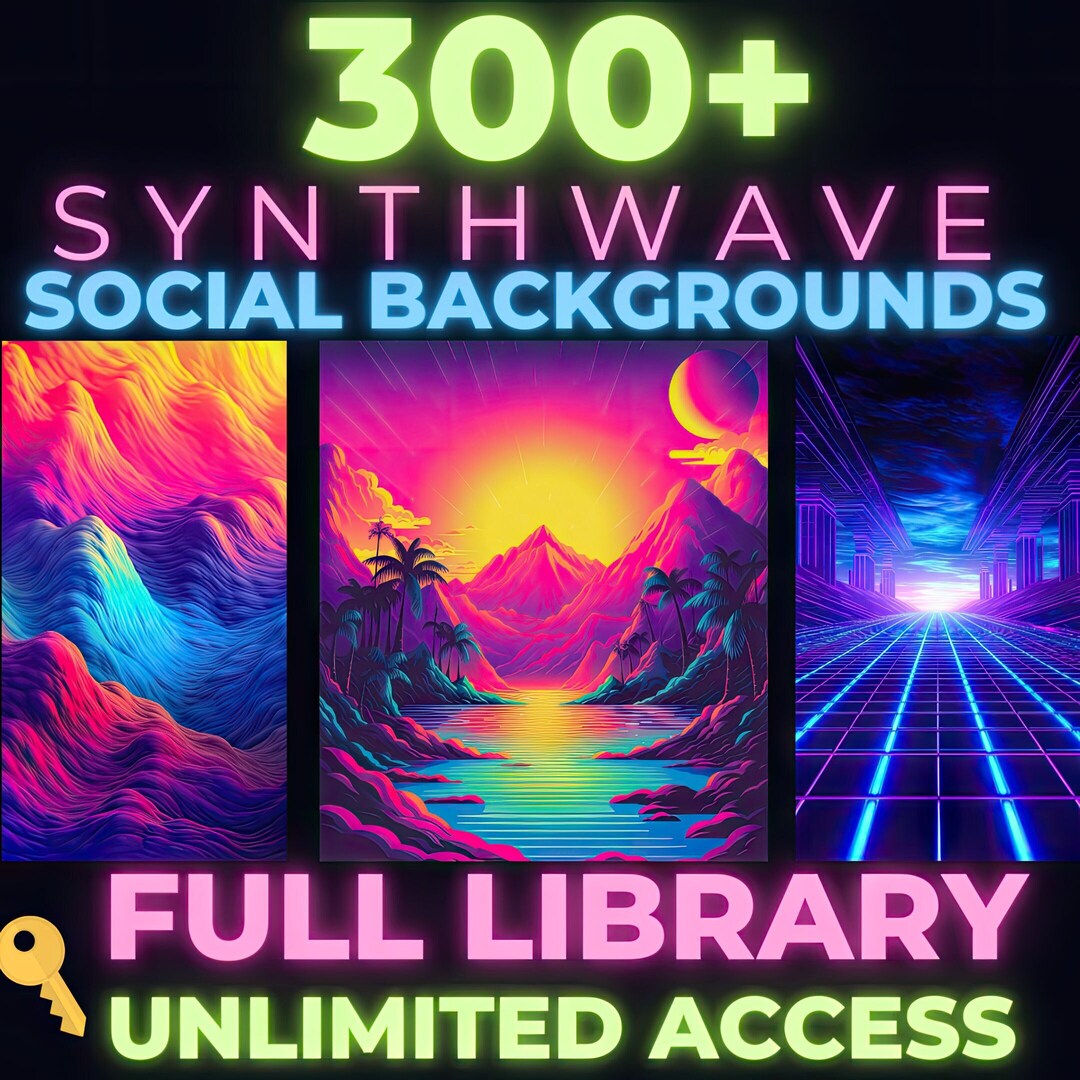 300+ Synthwave Retro Backgrounds for Social Media Posts | Complete ...