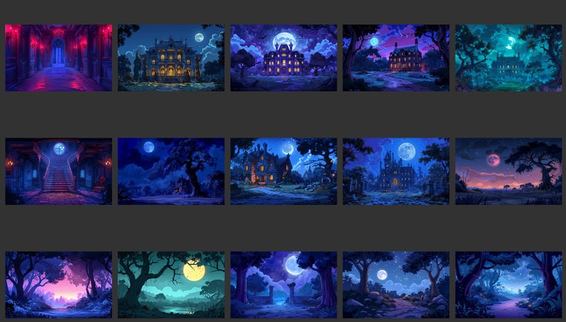 Haunted Mystical Cartoon Backdrops Series 3 200 Supernatural 2D ...