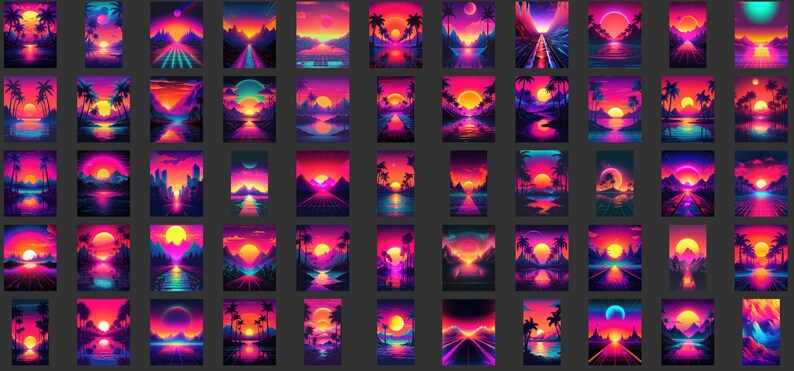 300+ Premium Synthwave Retro Backgrounds for MOBILE | Complete Library ...