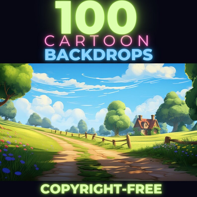 100 Premium 5K Cartoon Backgrounds 2D No Copyright, Ideal for Creative ...