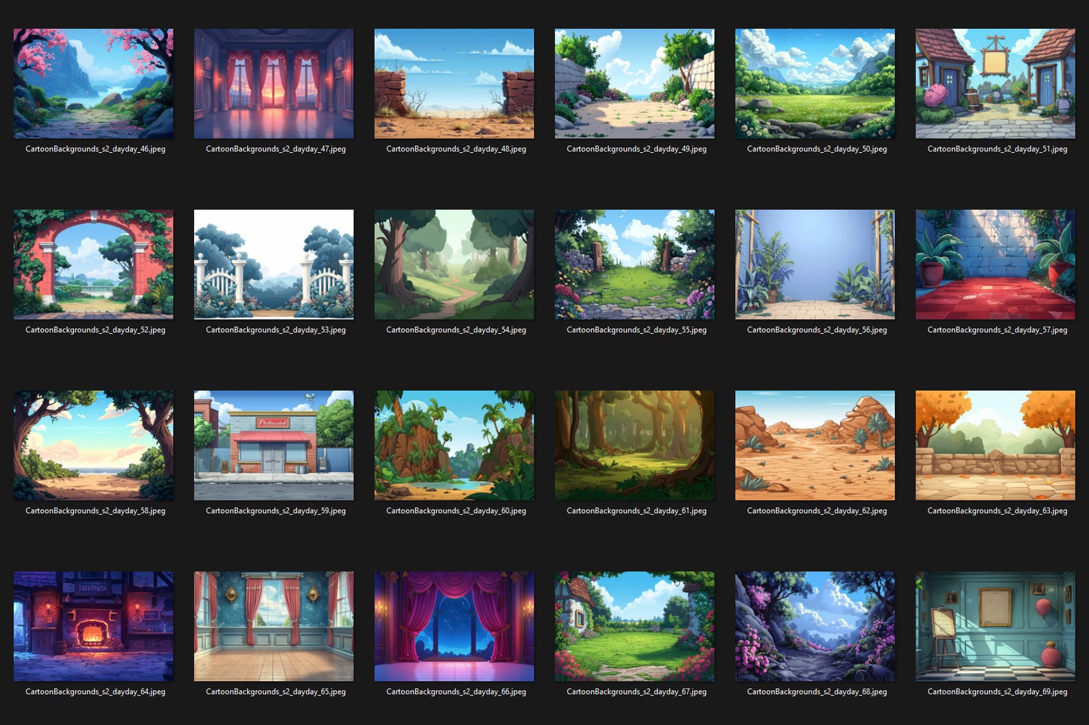 100 Cartoon Backgrounds, 5K, High-resolution Backdrops, Animator Images ...