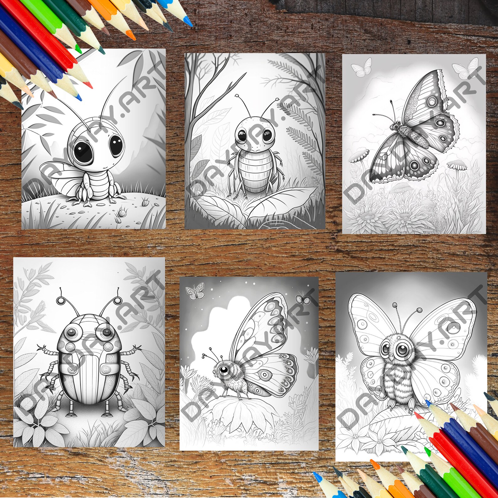 20 Cute Bug Coloring Pages | Instant Download PDF | Digital File ...