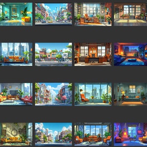 Urban Cartoon Backgrounds Bundle, City Background, 400 Cartoon ...