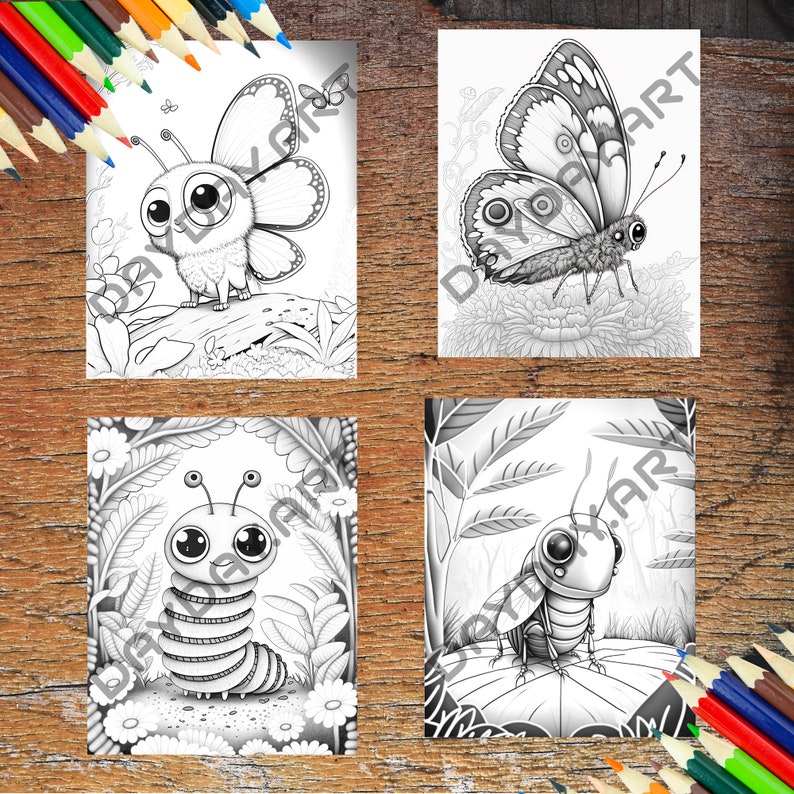 20 Cute Bug Coloring Pages | Instant Download PDF | Digital File ...
