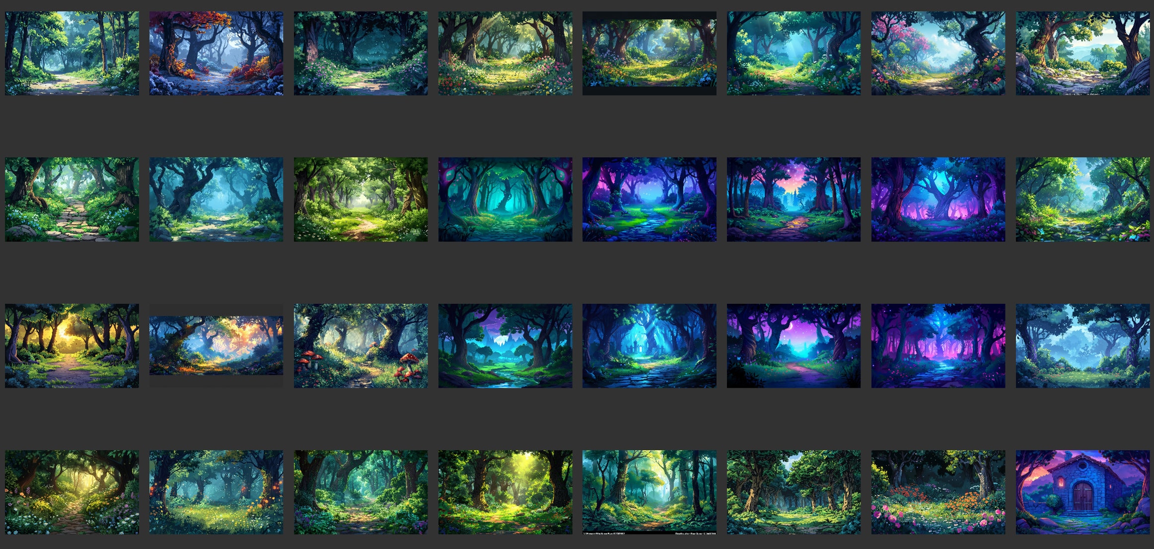 Enchanted Forest Cartoon Backgrounds Bundle | 250+ High-resolution 5K ...