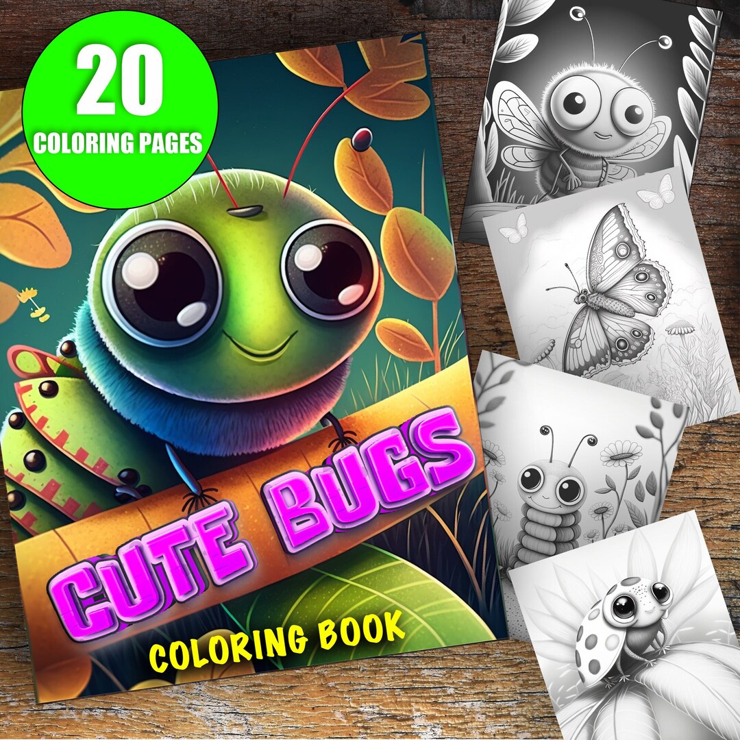 20 Cute Bug Coloring Pages | Instant Download PDF | Digital File ...