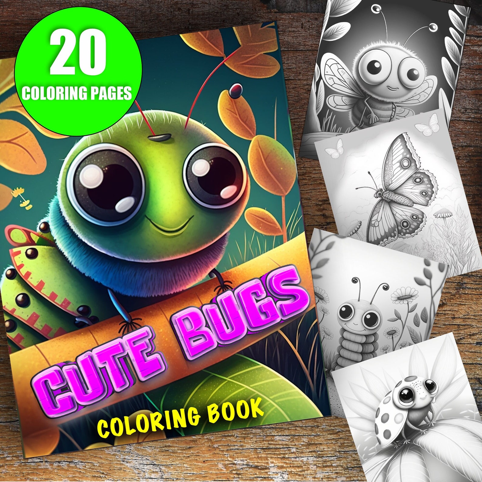 20 Cute Bug Coloring Pages | Instant Download PDF | Digital File ...
