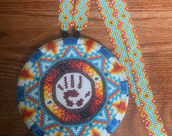Beaded Quill Ringed Medallion - Etsy
