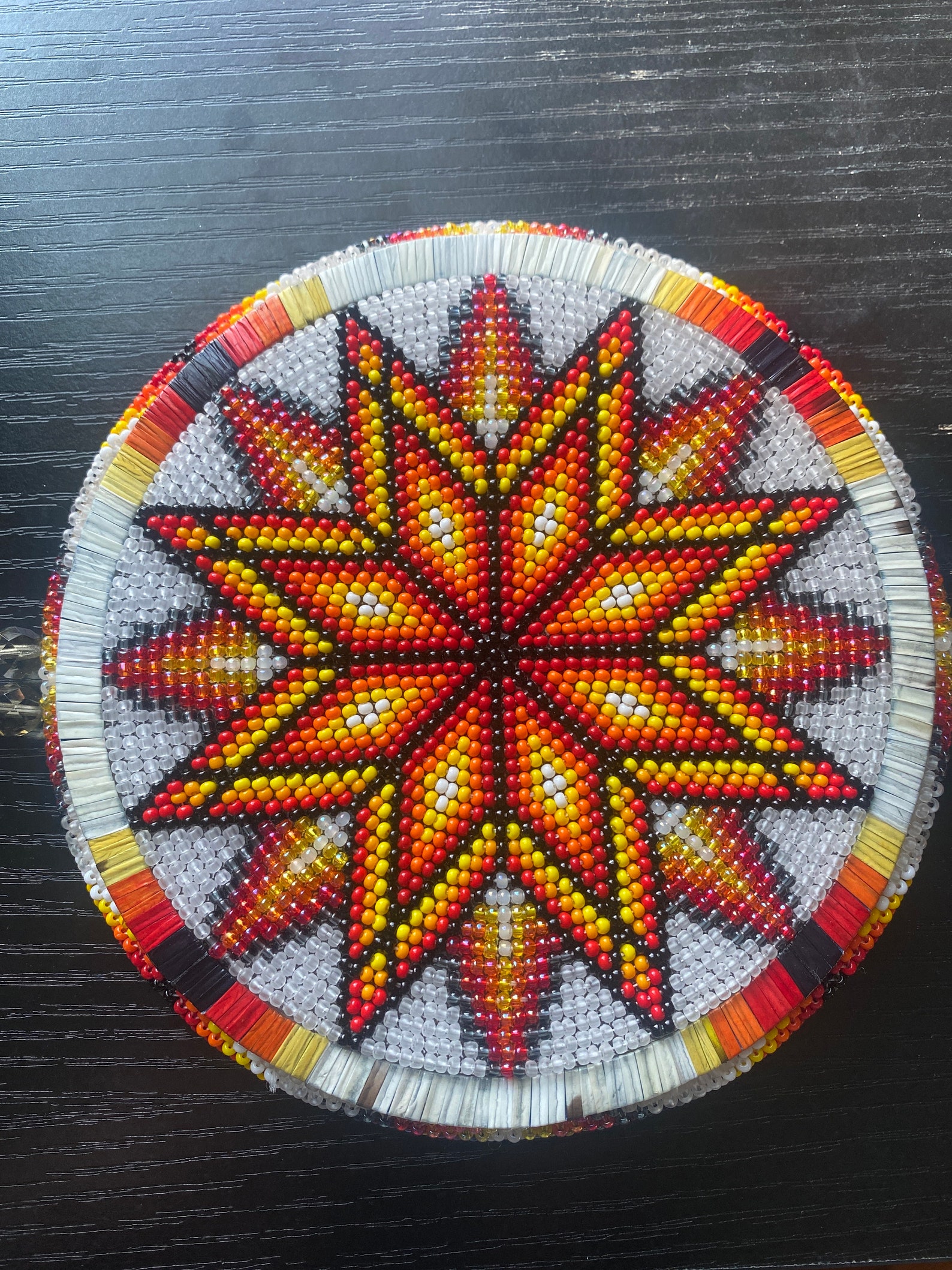 Beaded Quill Ringed Medallion - Etsy