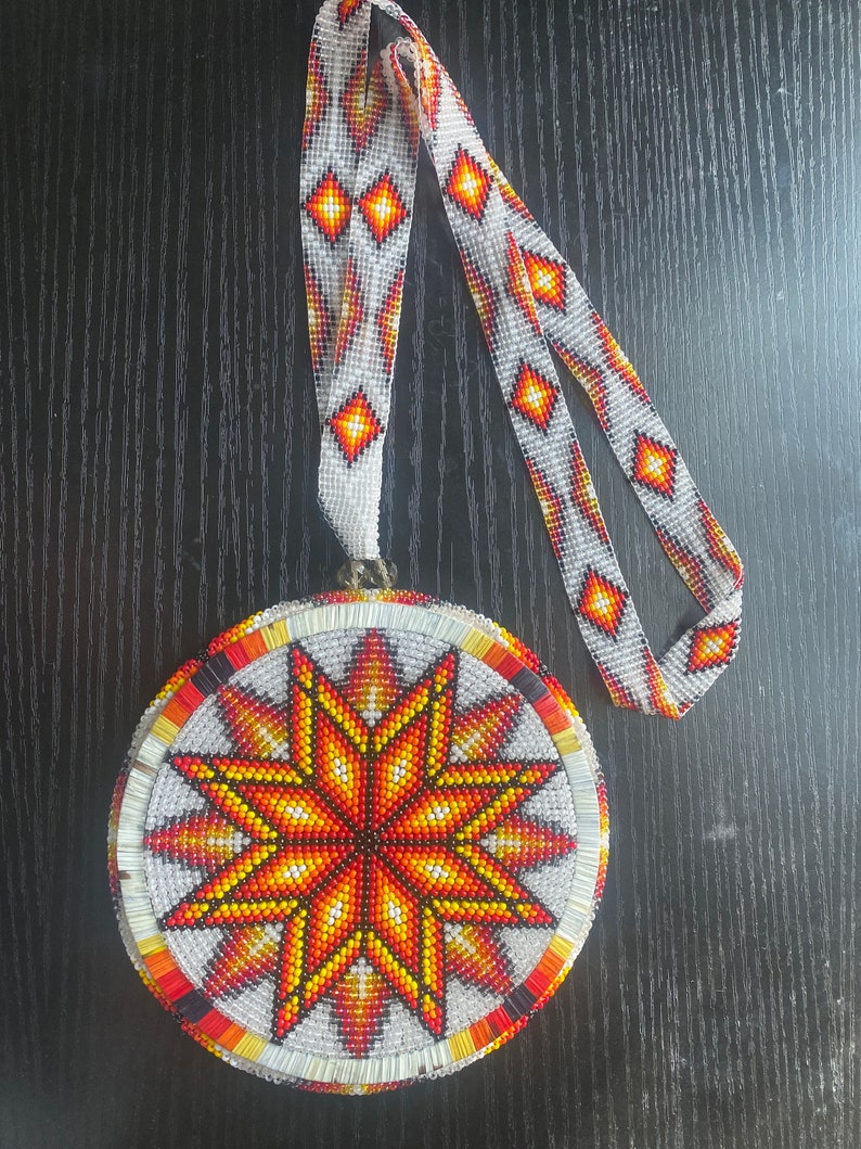 Beaded Quill Ringed Medallion - Etsy