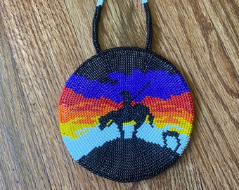 Beaded Buffalo Medallion Necklace - Etsy
