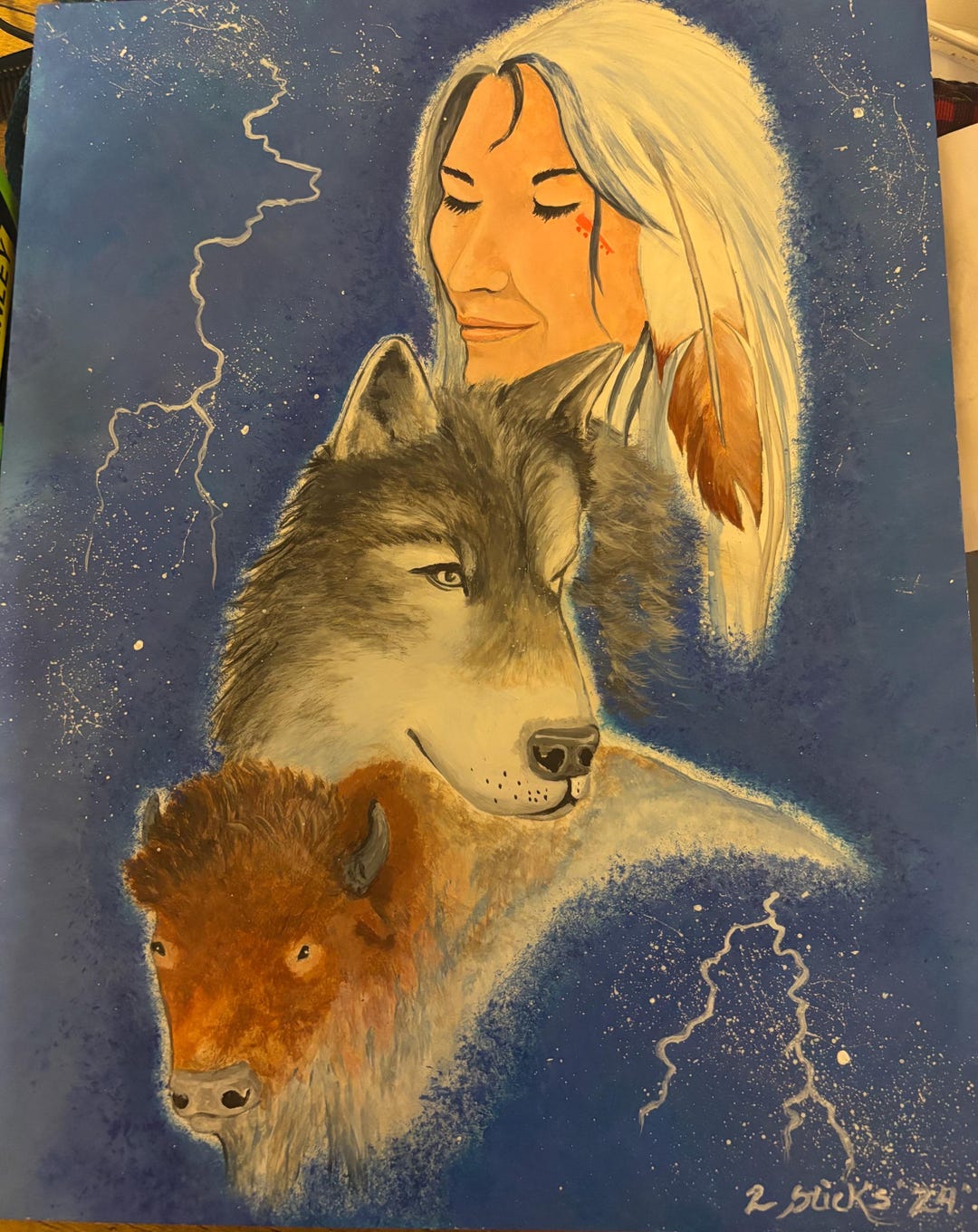 Traditional Native American Acrylic Painting - Unframed - Etsy
