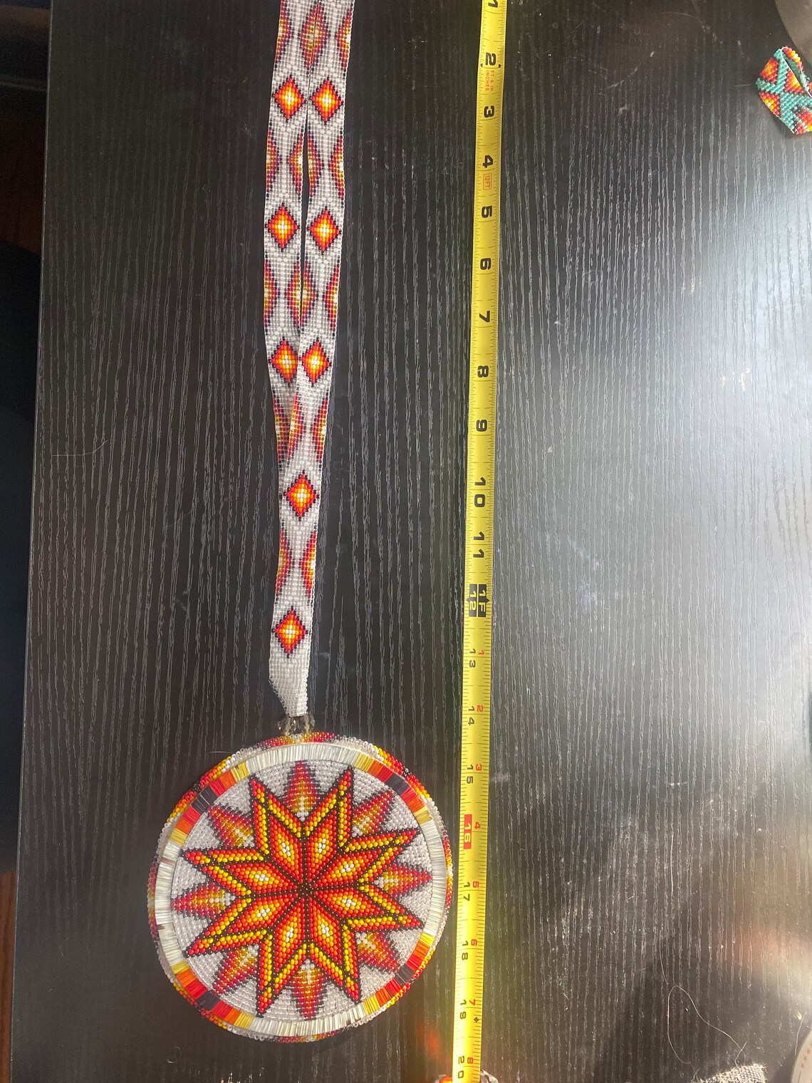 Beaded Quill Ringed Medallion - Etsy