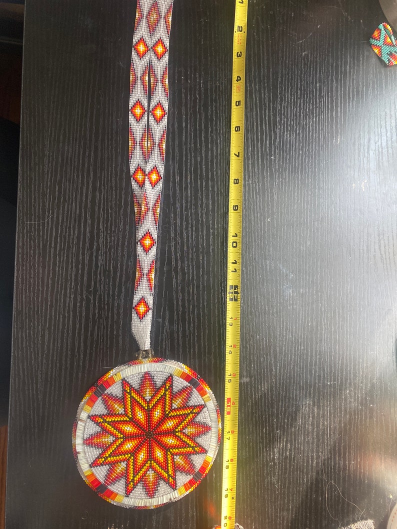 Beaded Quill Ringed Medallion - Etsy