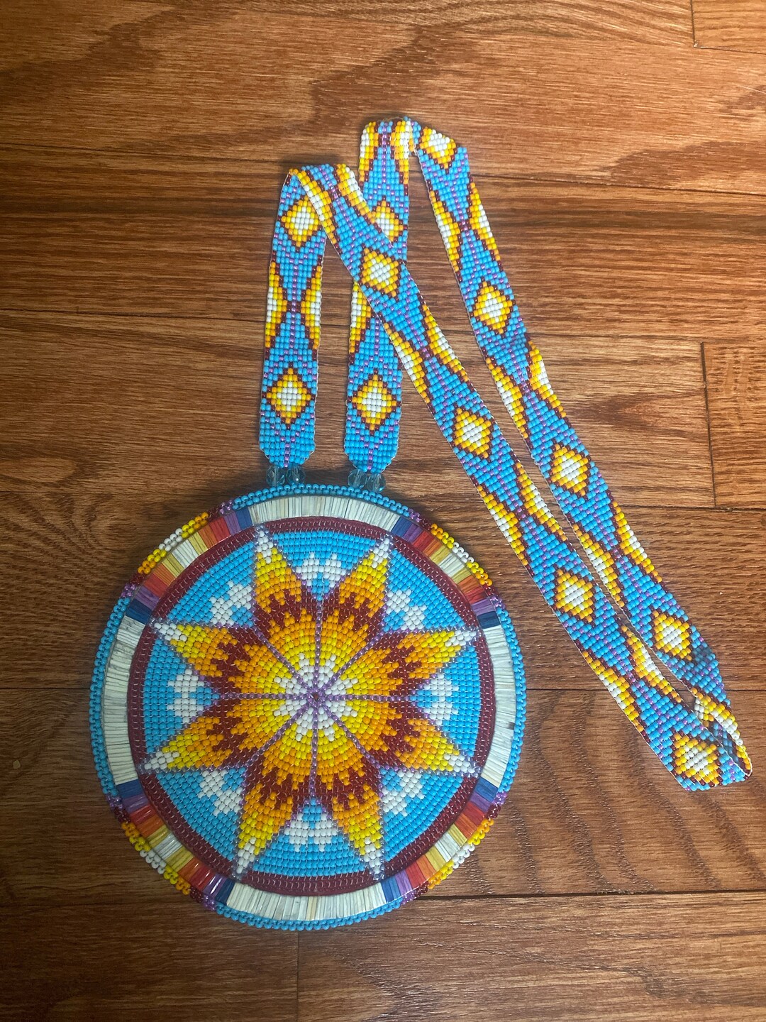 Traditional Beaded Medallion W/ Matching Porcupine Quill Ring - Etsy