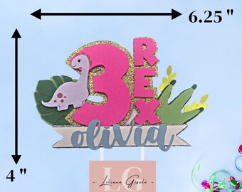 3 Rex Cake Topper in Kenzie - Etsy