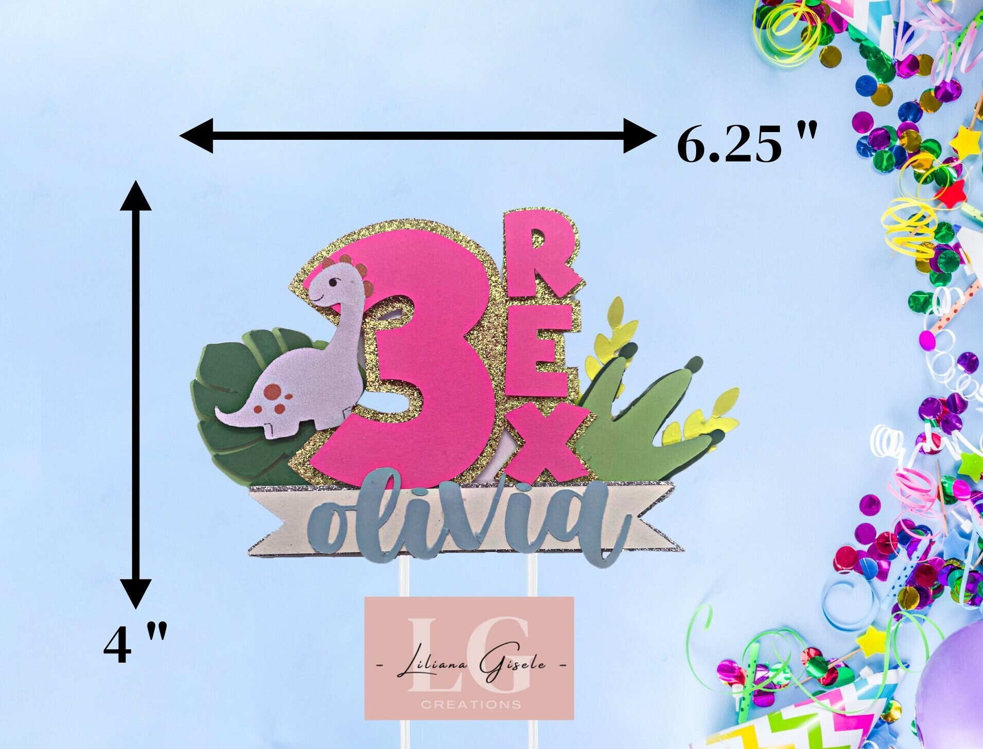 3 Rex Dinosaur Cake Topper - Etsy