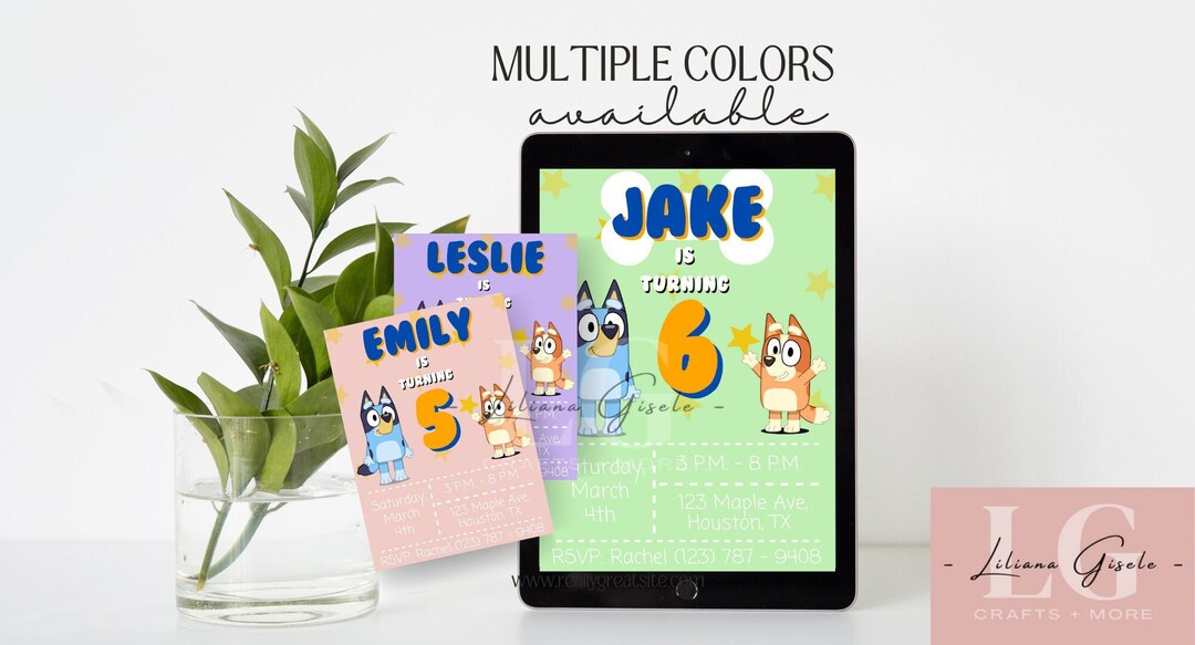 Custom Bluey DIGITAL Birthday Invitation - Etsy
