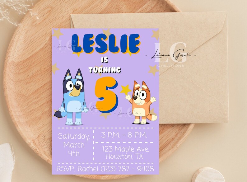 Custom Bluey Party Invitation - Etsy