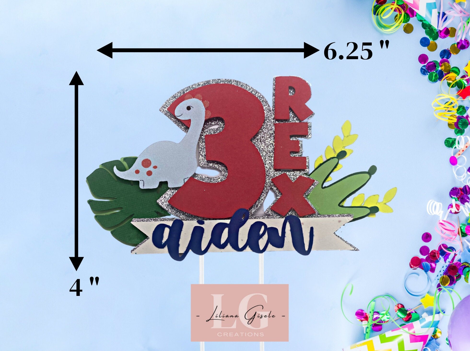 3 Rex Dinosaur Cake Topper - Etsy
