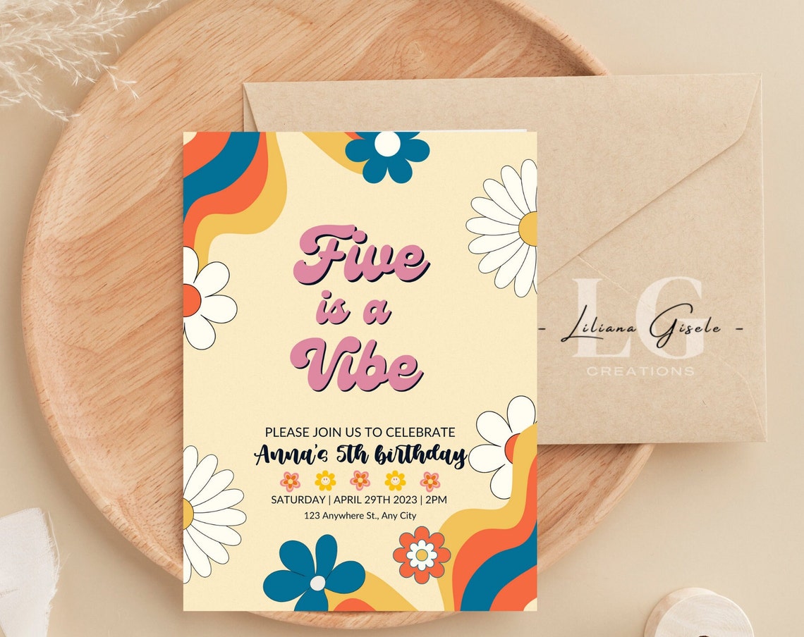 Five is a Vibe Custom Party Invitation - Etsy