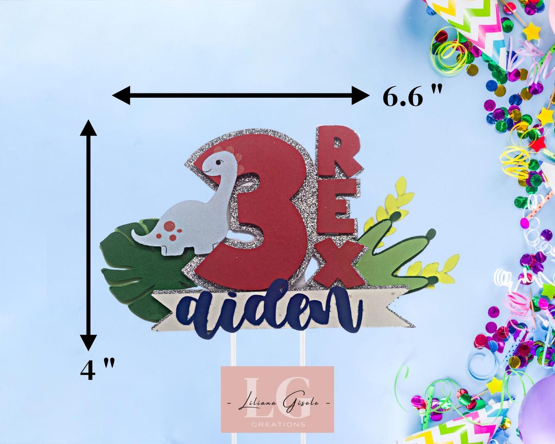 3 Rex Dinosaur Cake Topper - Etsy