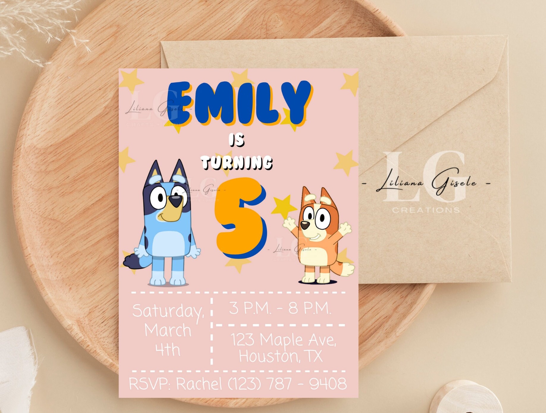 Custom Bluey Party Invitation - Etsy