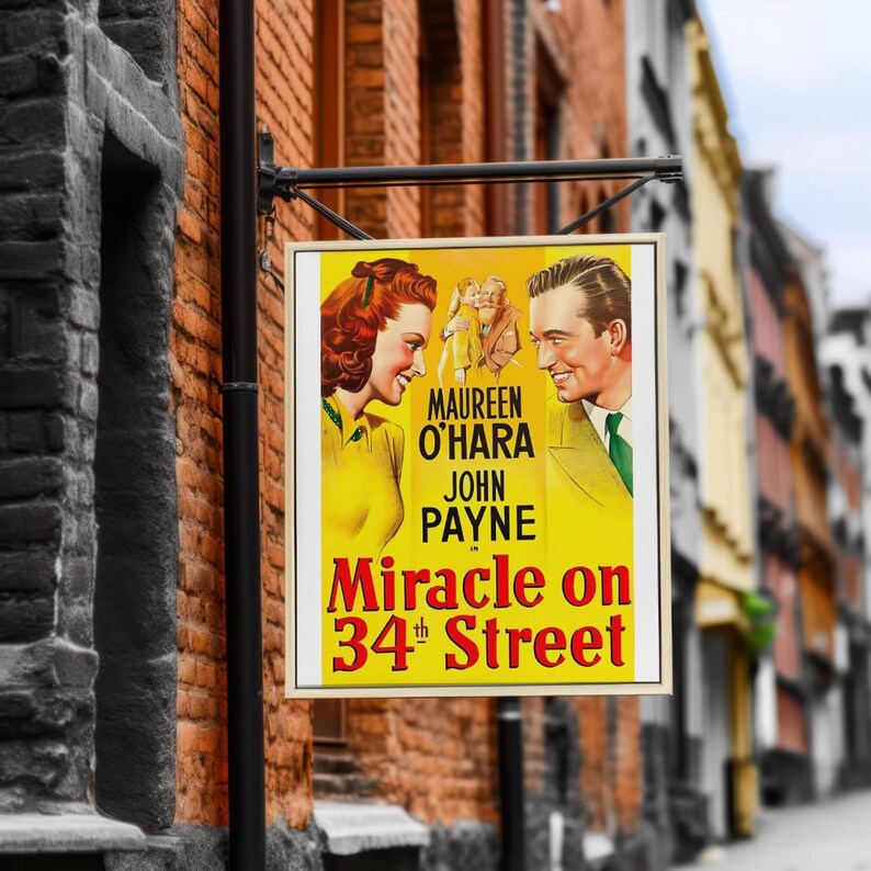 Miracle on 34th Street Movie Poster Vintage Christmas Wall Art Digital ...