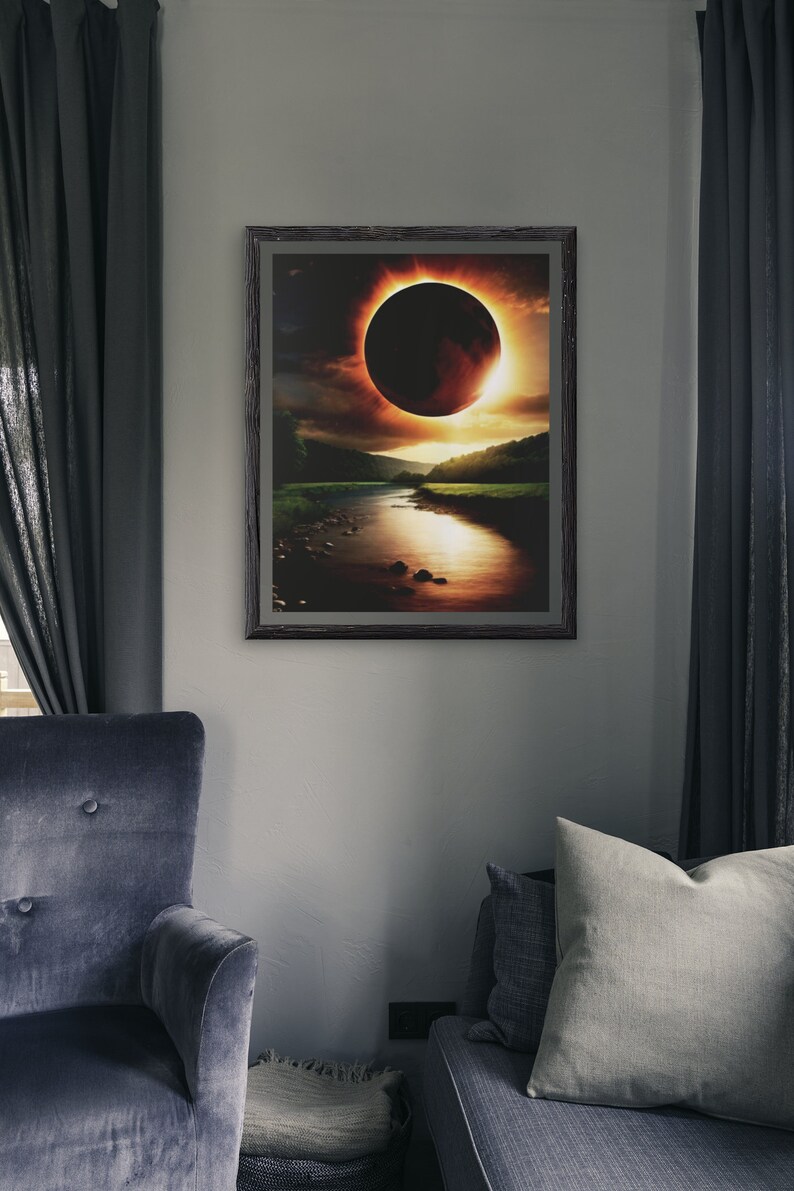 Solar Eclipse April 2024 Poster - Celestial Event Sky Art Print - Etsy