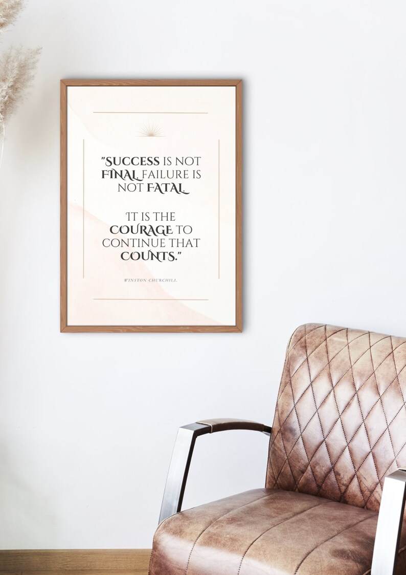 Winston Churchill Quote Poster | Motivational Wall Art | Encouraging ...