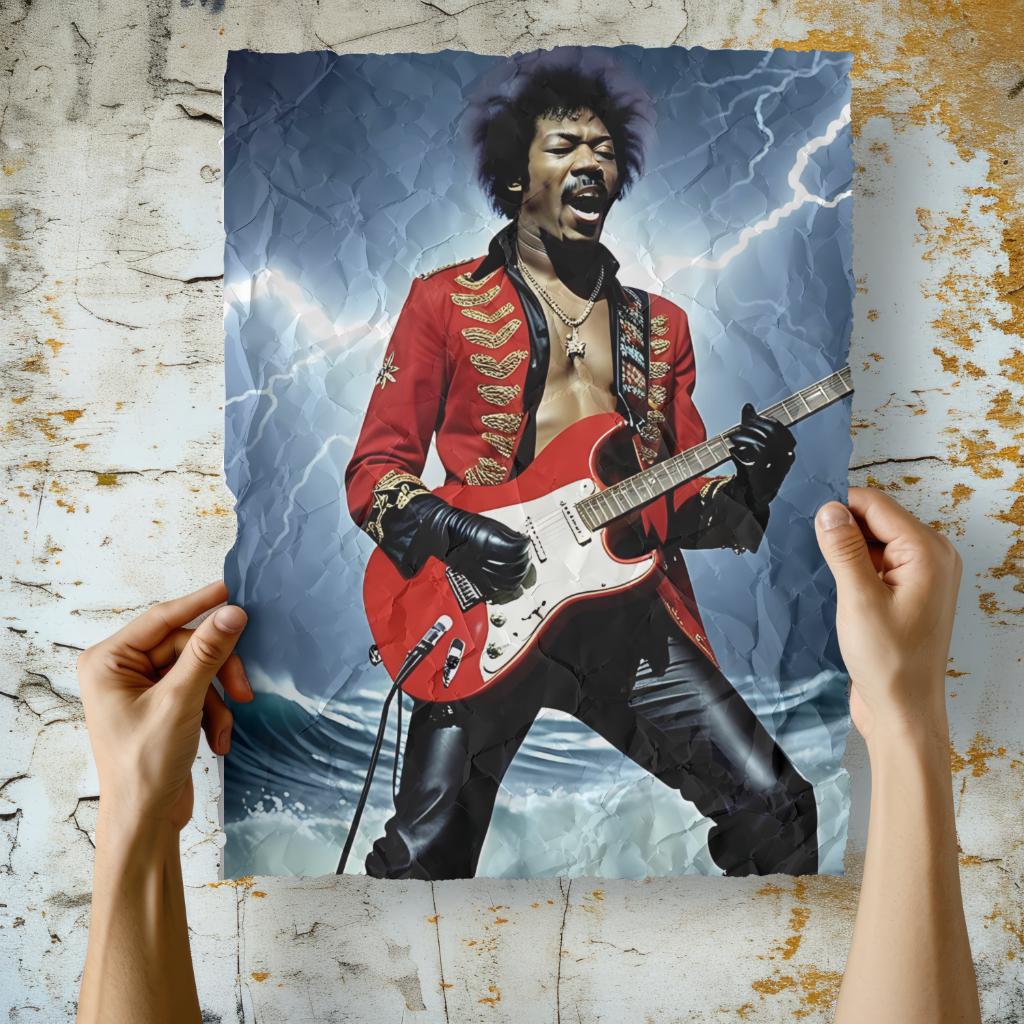 Jimi Hendrix 1960s Rock Icon Poster | Classic Rock Wall Decor | 300dpi ...