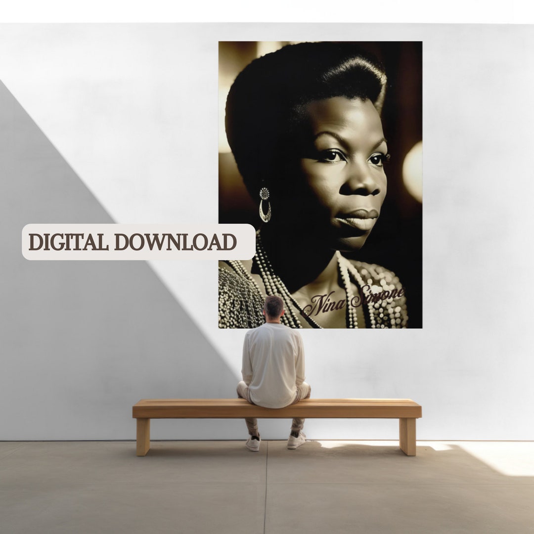 Nina Simone Iconic Portrait Digital Download Poster | Jazz Music Art ...