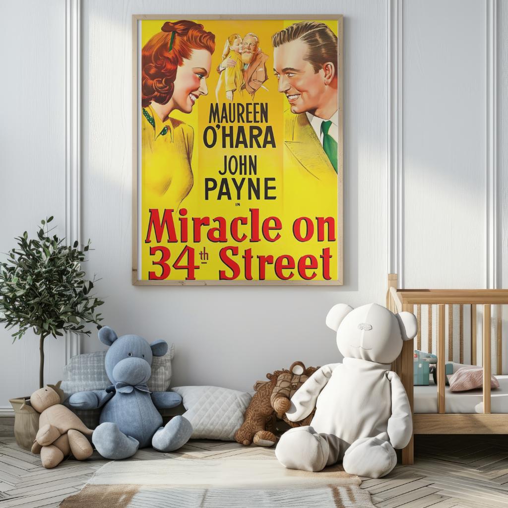 Miracle on 34th Street Movie Poster Vintage Christmas Wall Art Digital ...