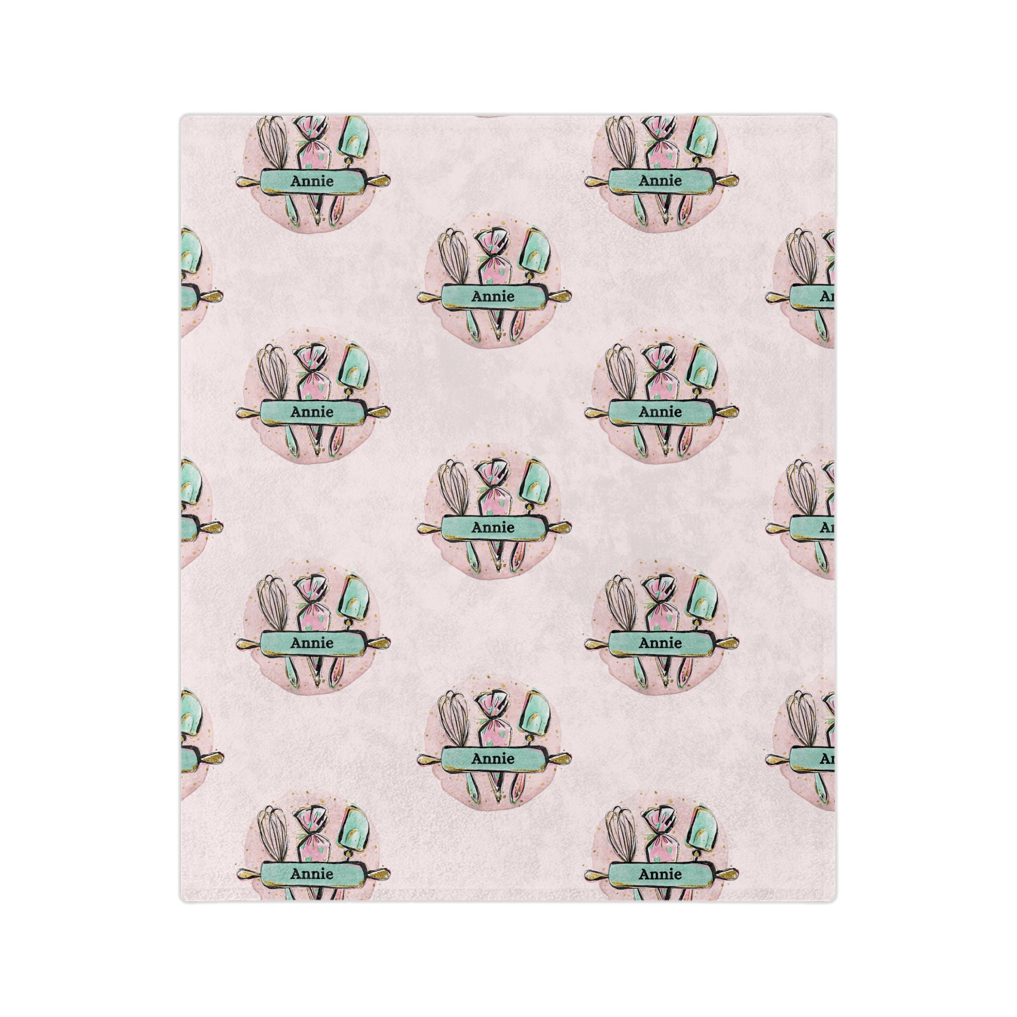 Personalized Baker Blanket, Custom Bakery Blanket, Gift for Baker, Name ...