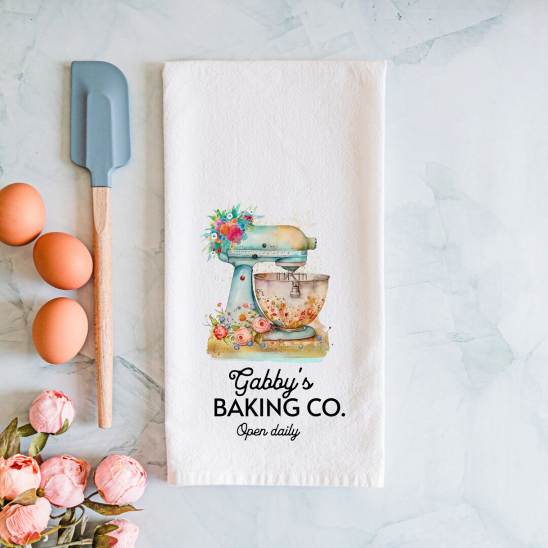 Personalized Bakers Tea Towel, Custom Baker Gift, Custom Kitchen Towel ...
